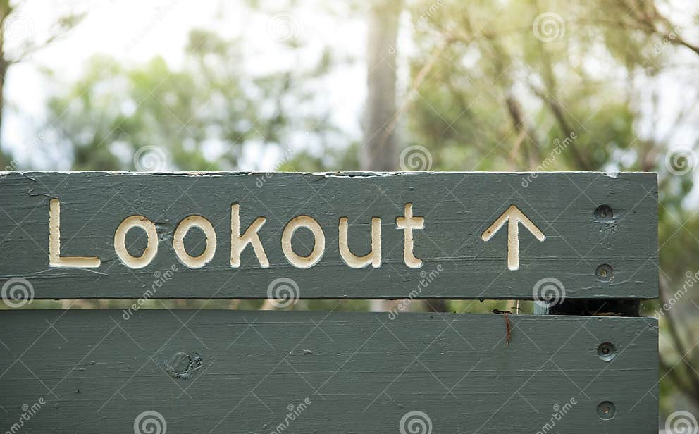 Lookout Sign stock image. Image of signage, lookout, sign - 19137193
