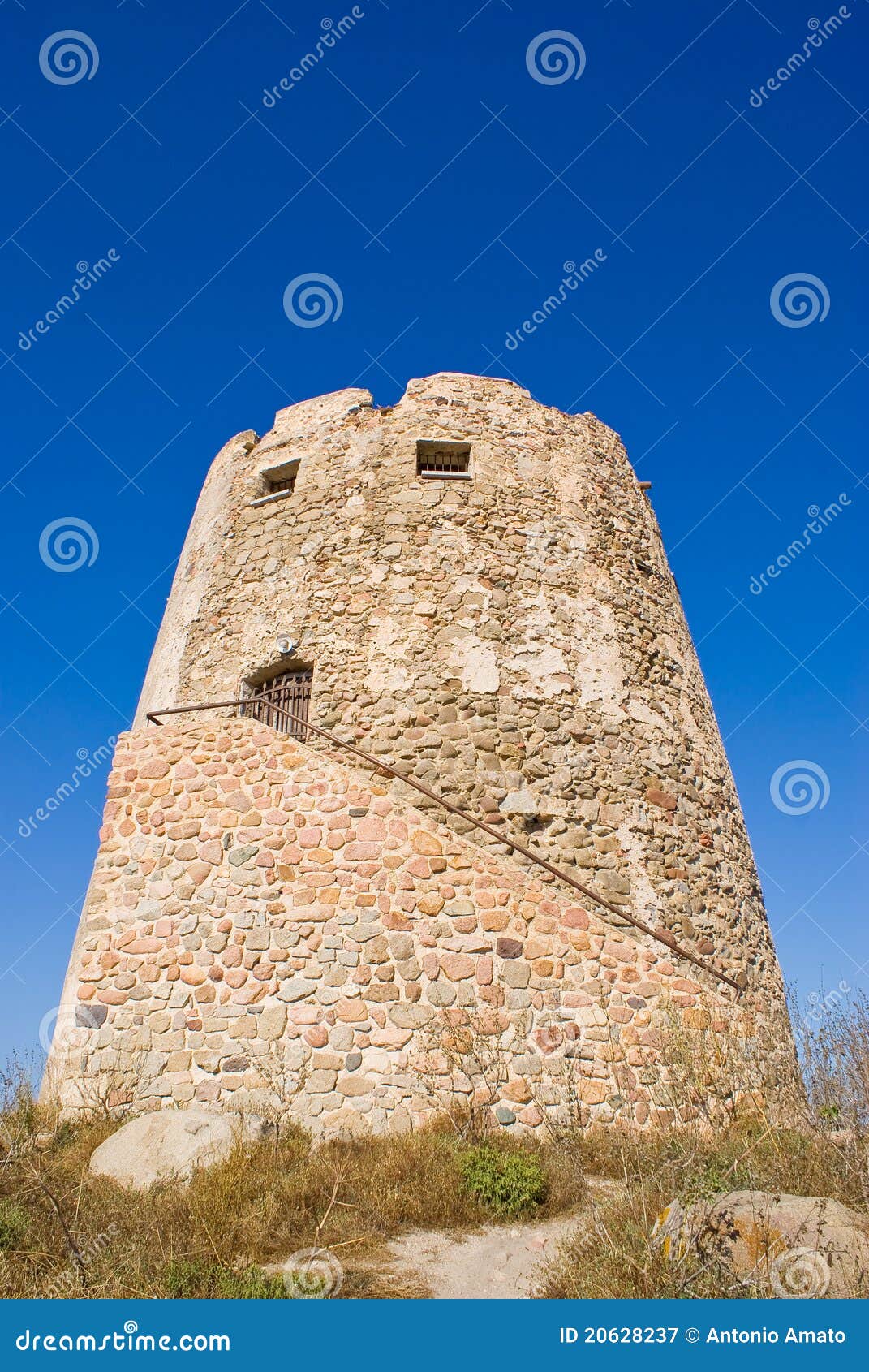 Lookout Tower Along the Italian Coast Stock Image - Image of isle ...