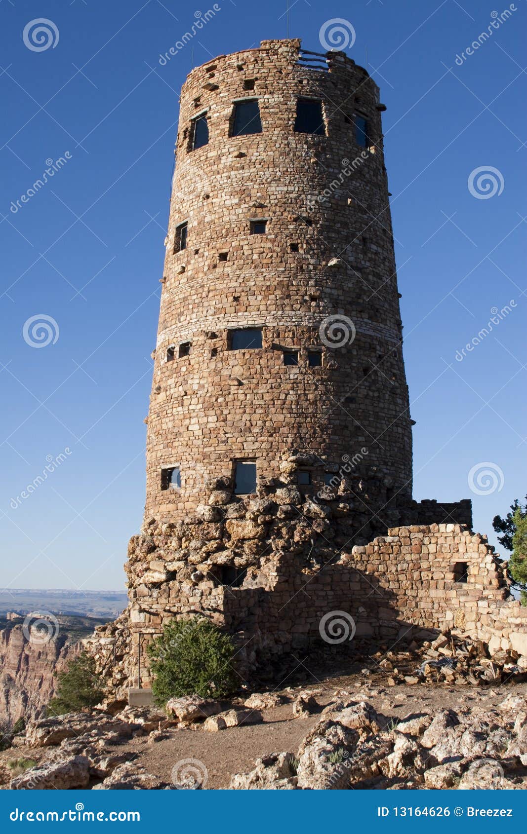 Lookout Tower at the Canyon Stock Photo - Image of lookout, castle ...