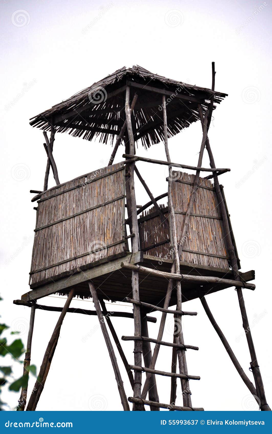 Lookout tower for hunting stock image. Image of building - 55993637