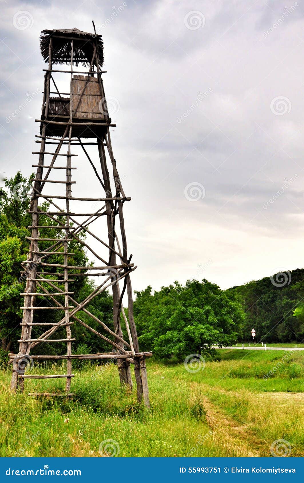 Lookout tower for hunting stock image. Image of hunt - 55993751