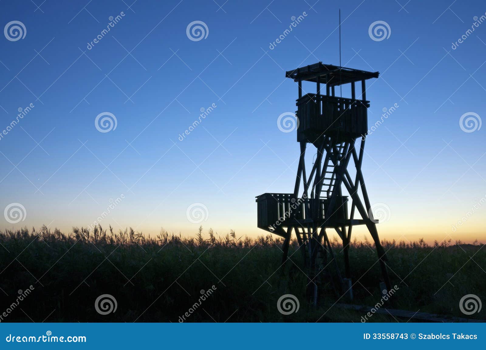 Lookout tower at sunset stock image. Image of architecture - 33558743