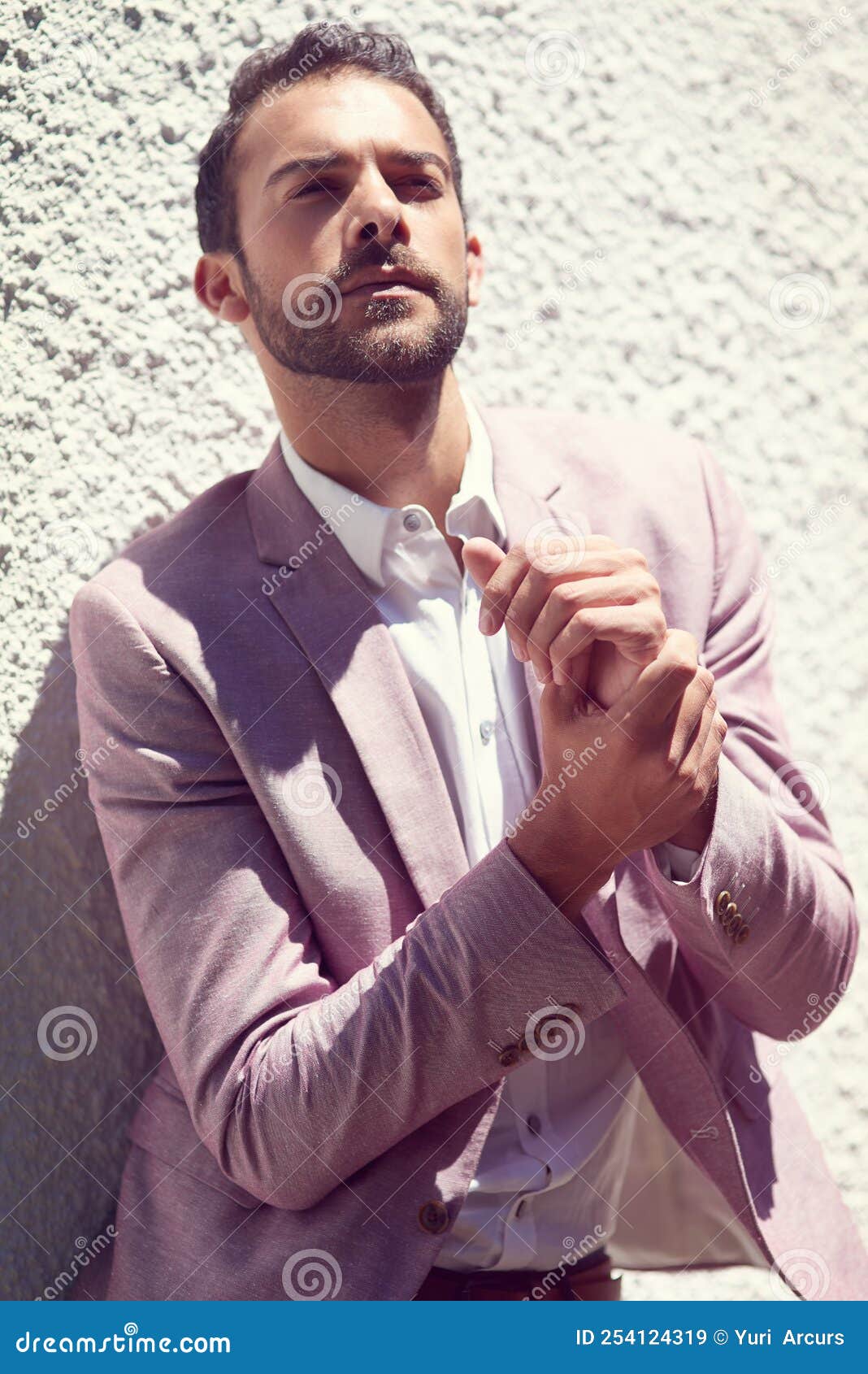 He Looks Damn Good. a Well-dressed Young Man Posing Outside. Stock ...