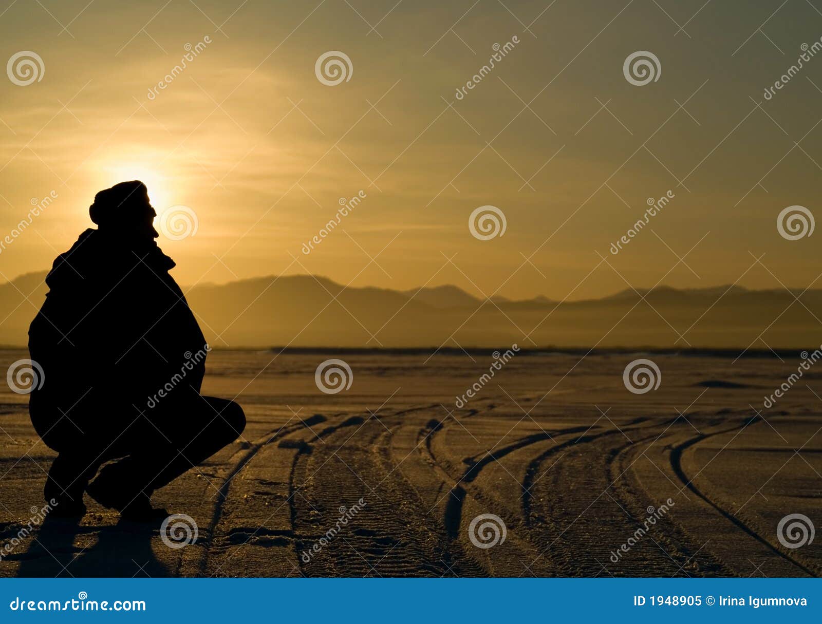 Looks far. stock image. Image of male, silhouette, coastal - 1948905