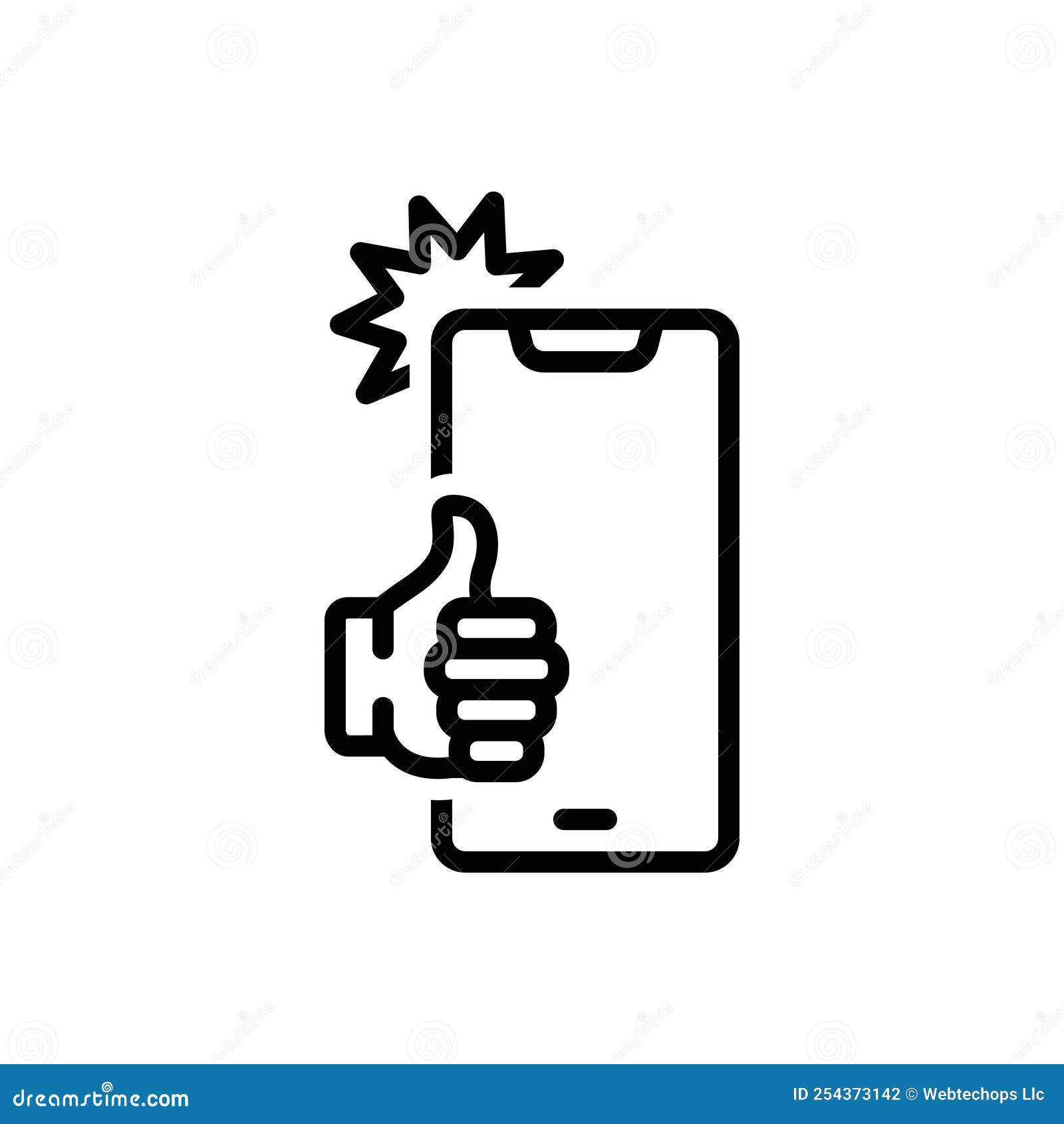 Black Line Icon for Looks, Thump and Glimpse Stock Illustration ...