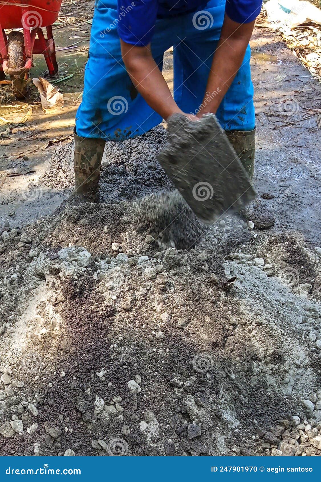 It Looks Like Construction Workers are Working on Mixing Sand and ...