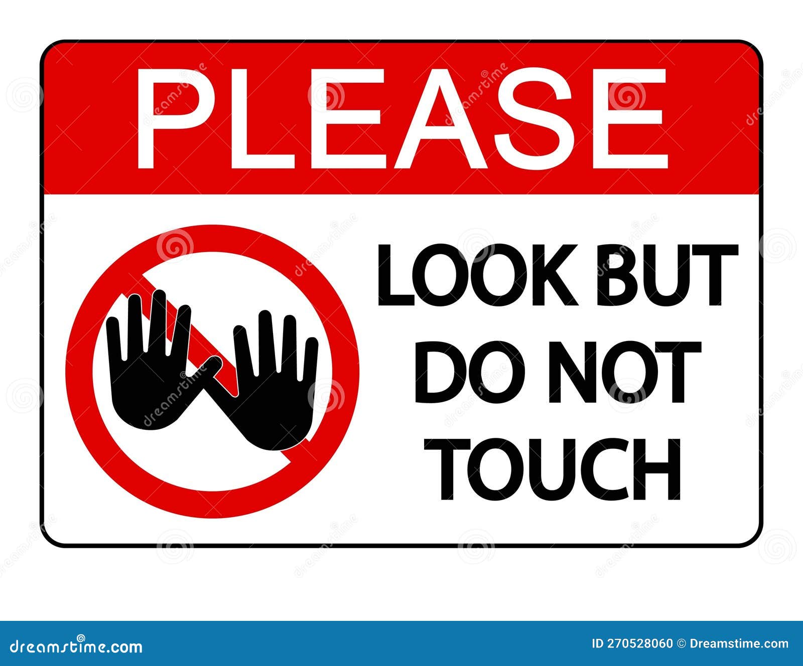 Do Not Touch Warning Sign Cartoon Vector | CartoonDealer.com #44982627