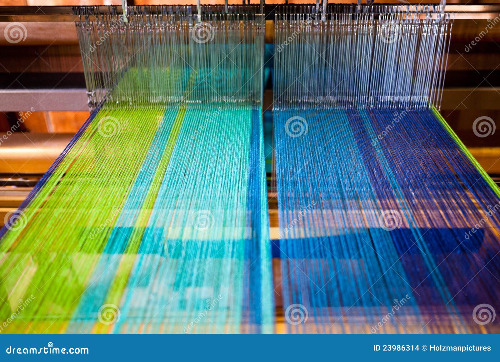 Multicolored Threads on a Loom Stock Photo - Image of blue, colorful ...