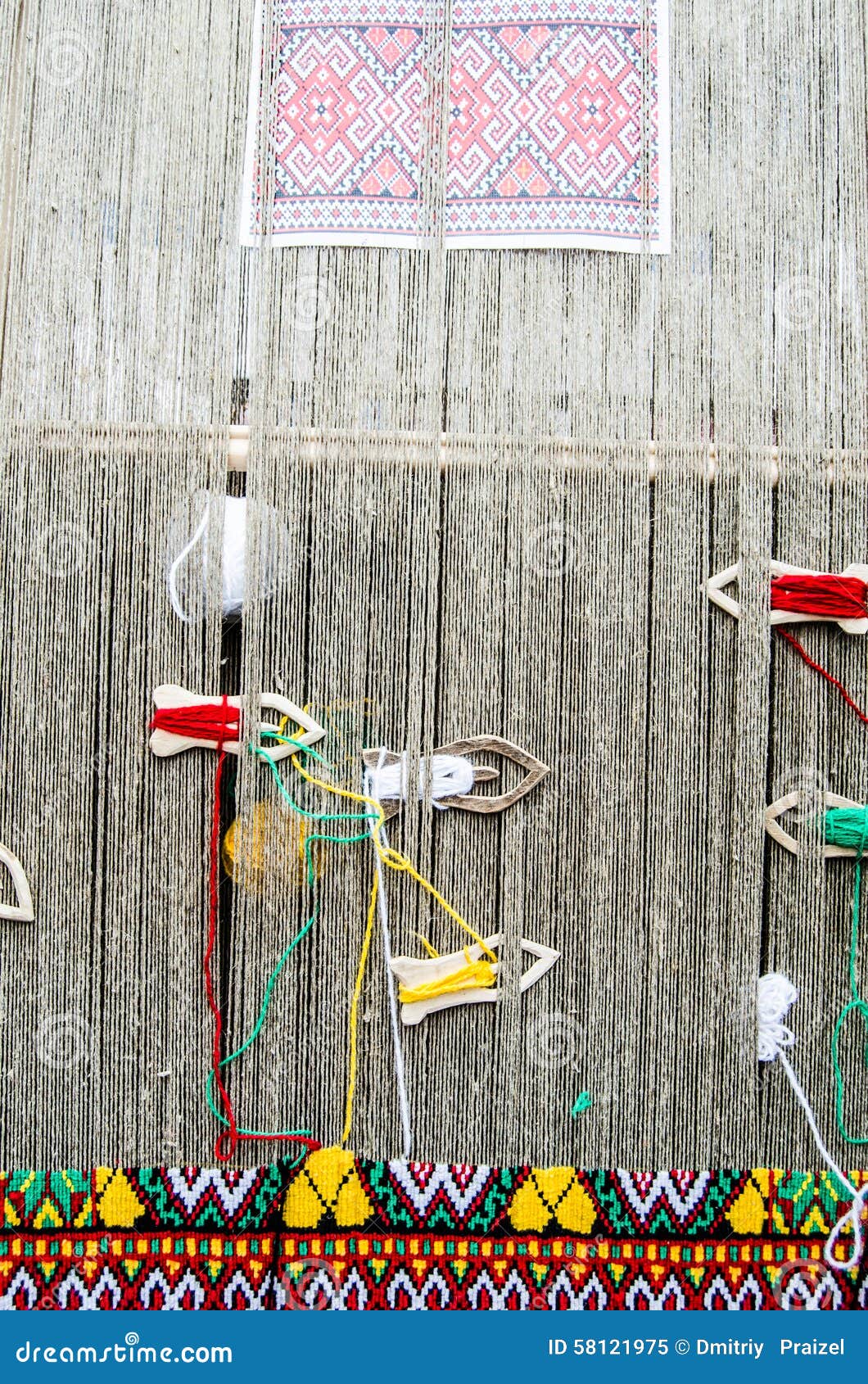 Loom stock image. Image of carpet, knitted, weave, loom - 58121975