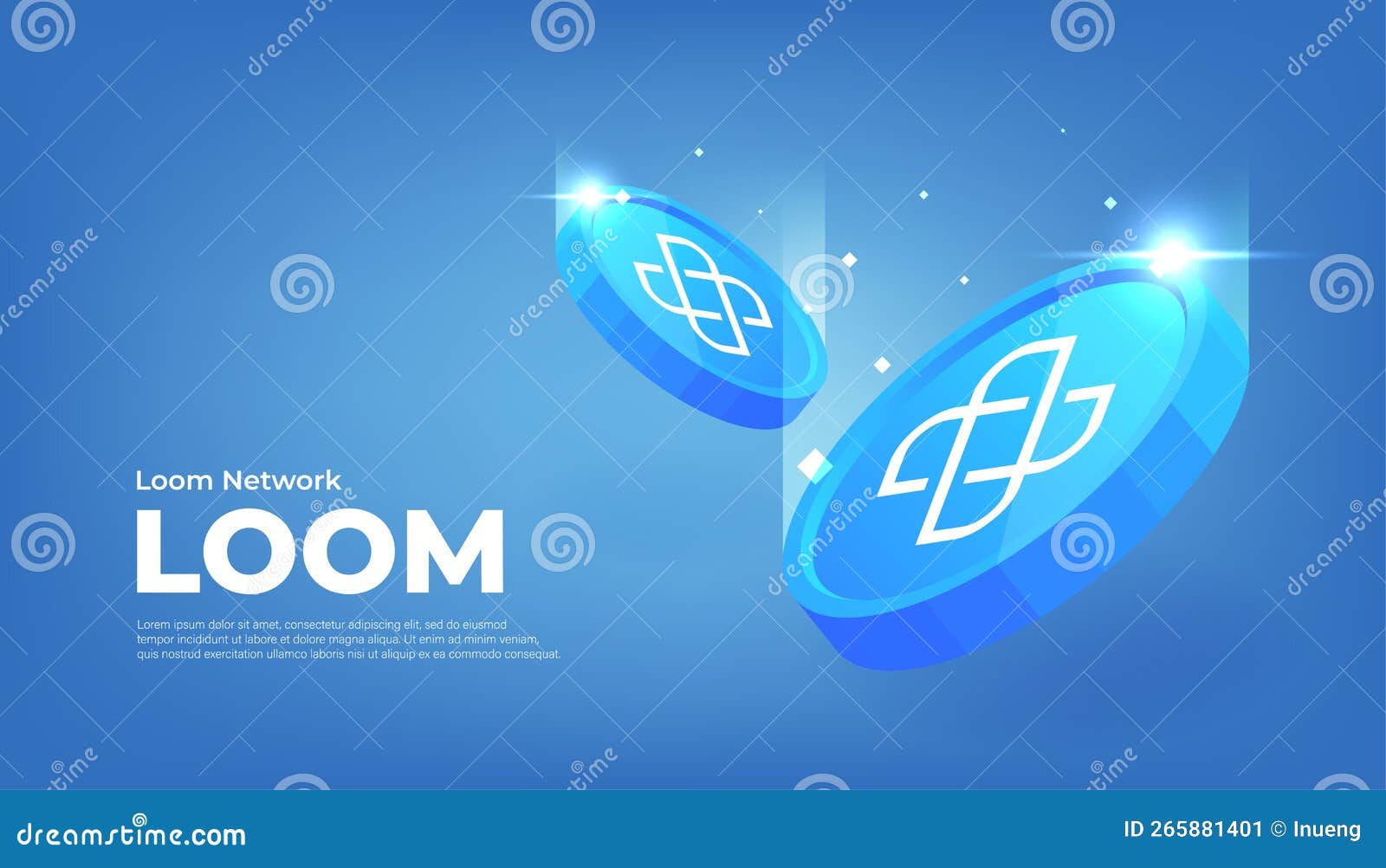 Loom Network LOOM Coin Cryptocurrency Concept Banner Background Stock ...