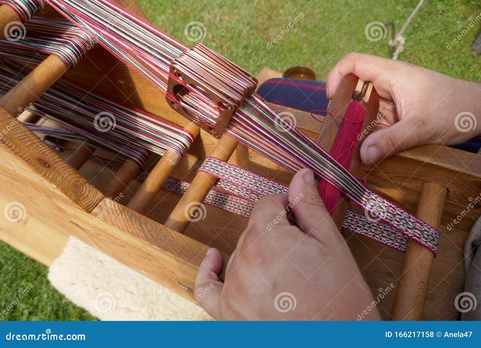 Loom with Weaving Shuttle for Making Borders and Edgings. Stock Photo ...