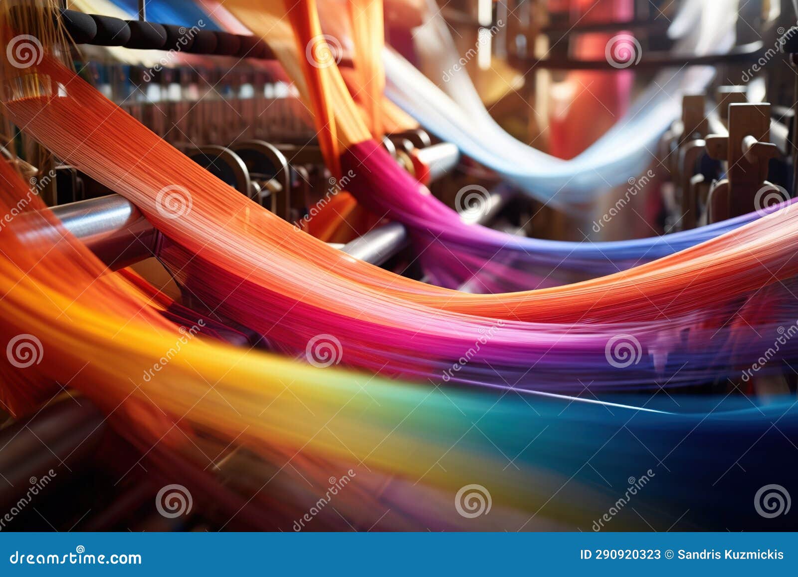 A Loom at Work with Vibrant Colors. Generative AI Stock Image - Image ...