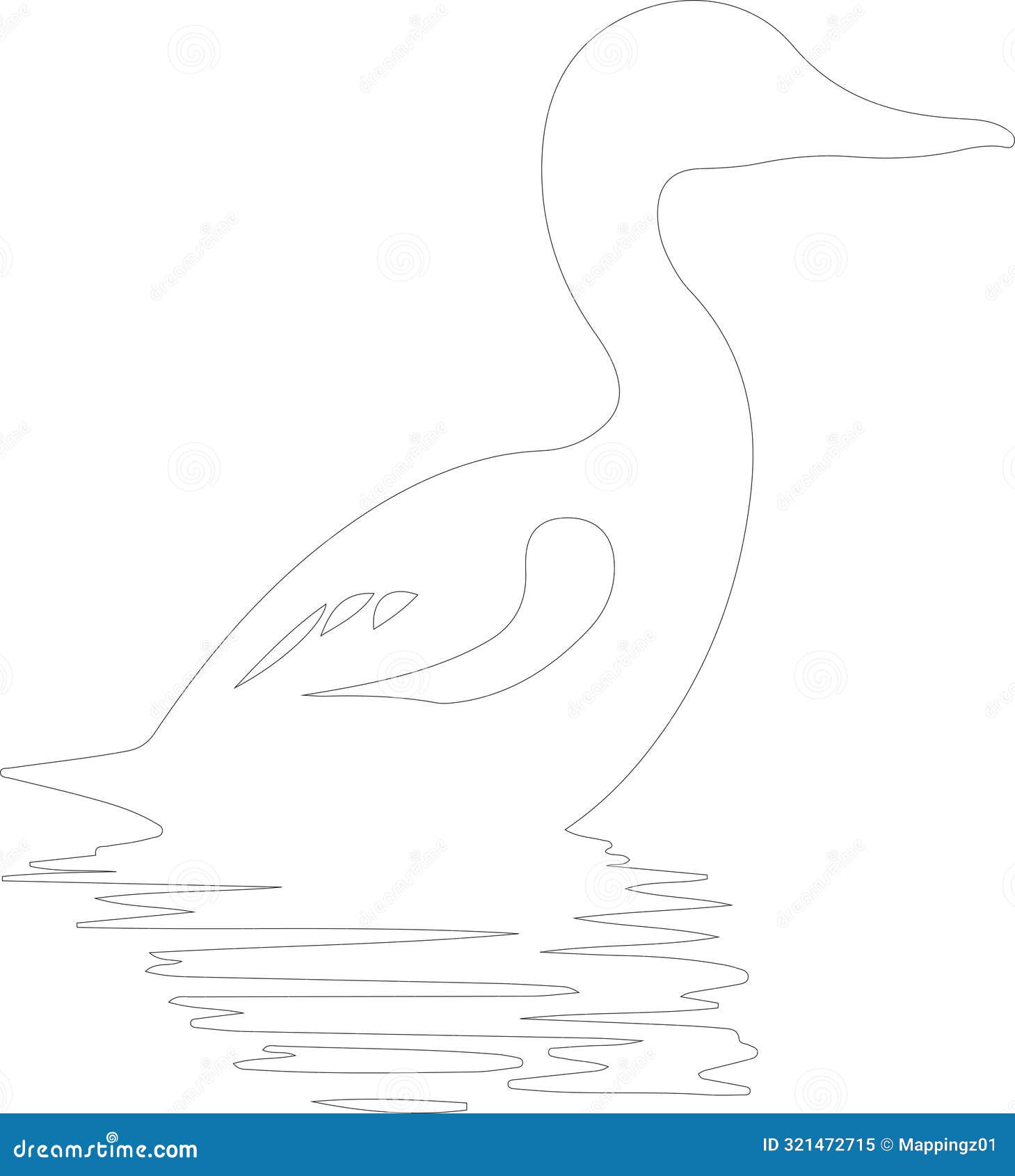 Loon Outline Silhouette Generative Ai Vector Illustration ...