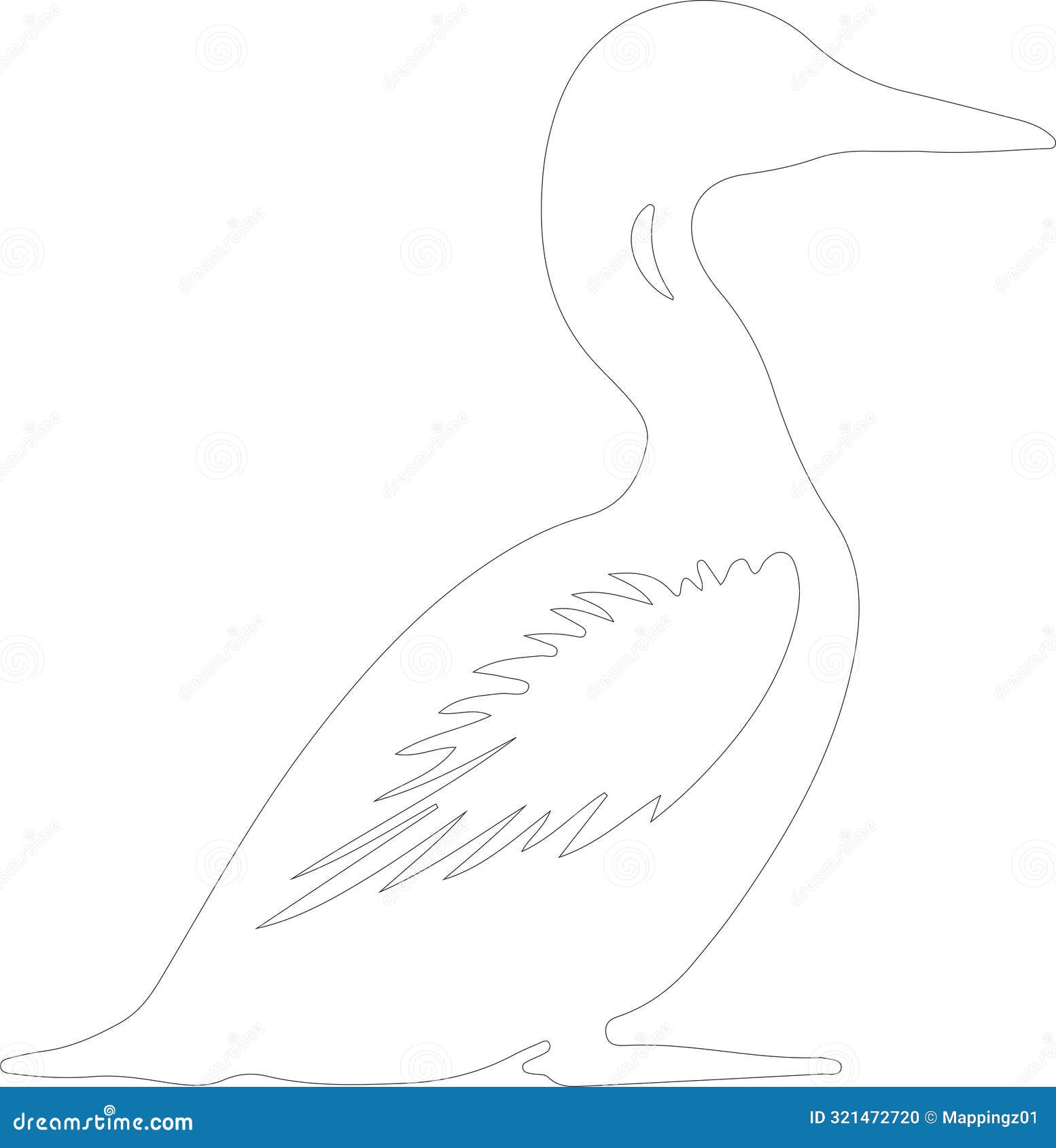 Loon Outline Silhouette Generative Ai Stock Vector - Illustration of ...