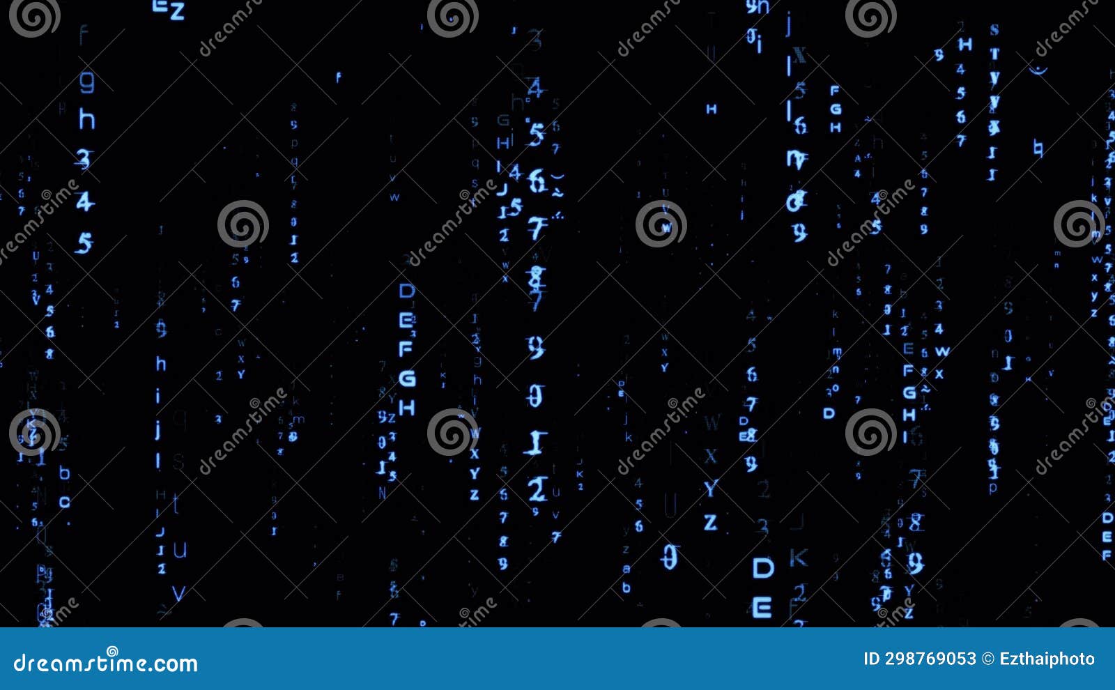 Loop Abstract Blue Matrix Text Falling Animation Background Stock Video ...