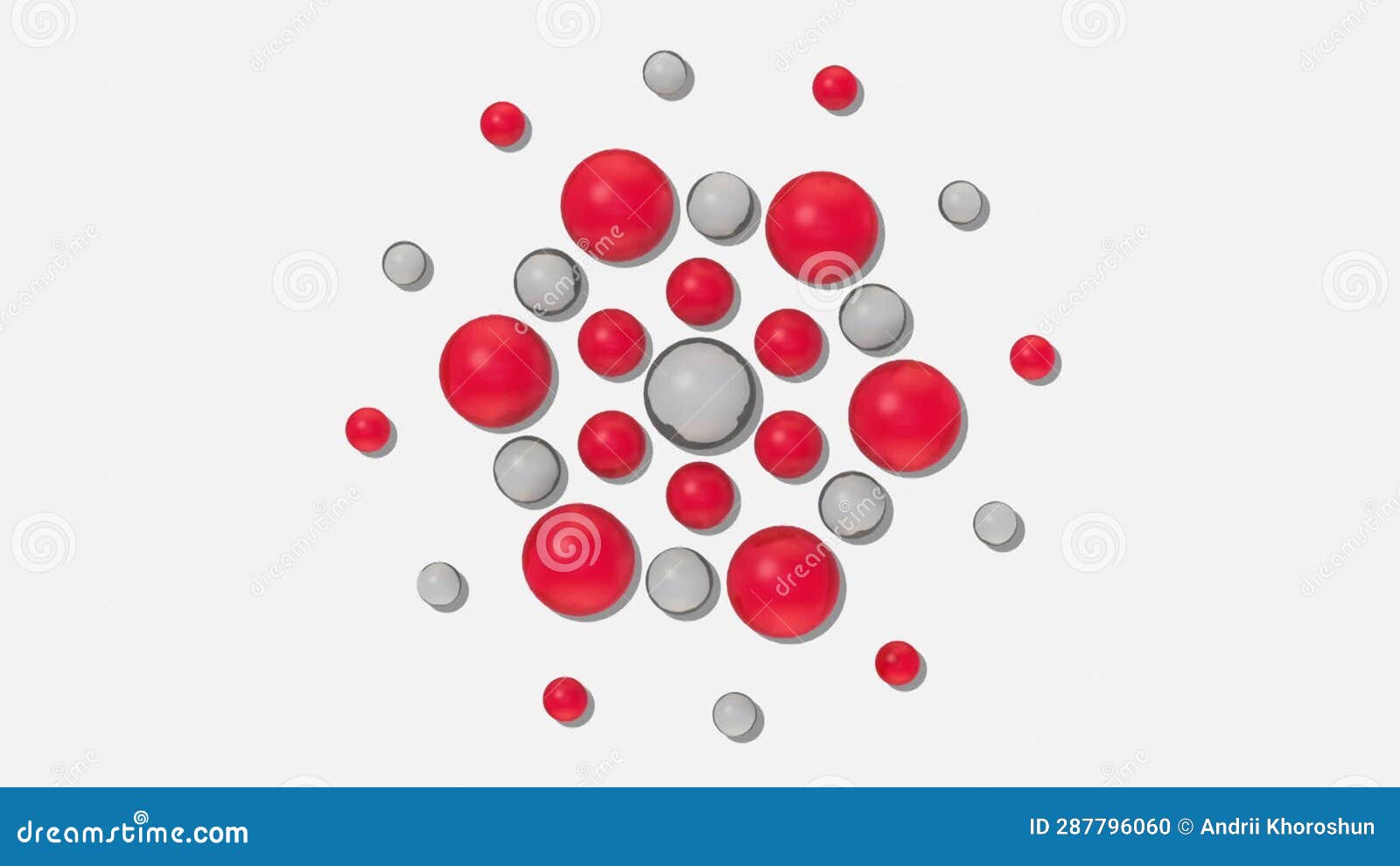 Loop Animation of Pattern Spheres on White Surface. 3d Rendering HD ...