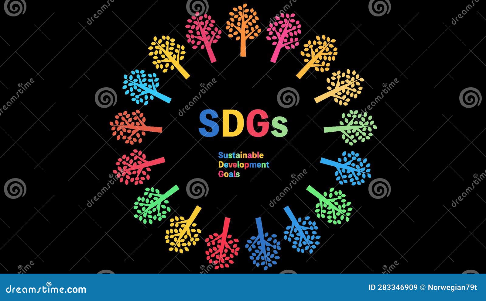Loop Animation of the SDGs Logo and a Tree in SDG Colors Rotating Stock ...