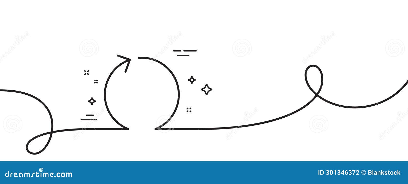 Loop Arrow Line Icon. Refresh Arrowhead. Continuous Line with Curl. Vector Stock Illustration ...