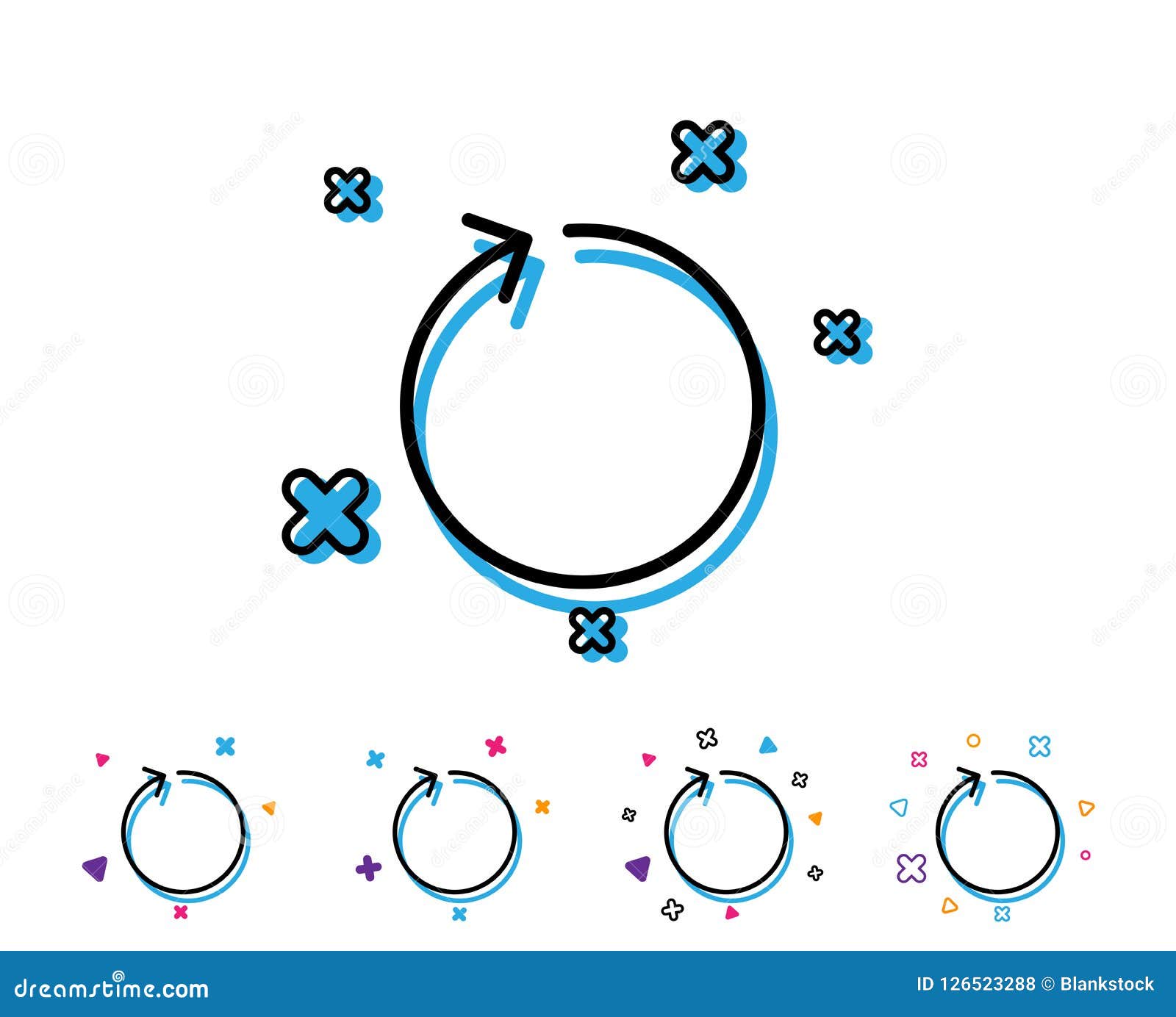 Loop Arrow Line Icon. Refresh Arrowhead. Stock Vector - Illustration of vector, reload: 126523288