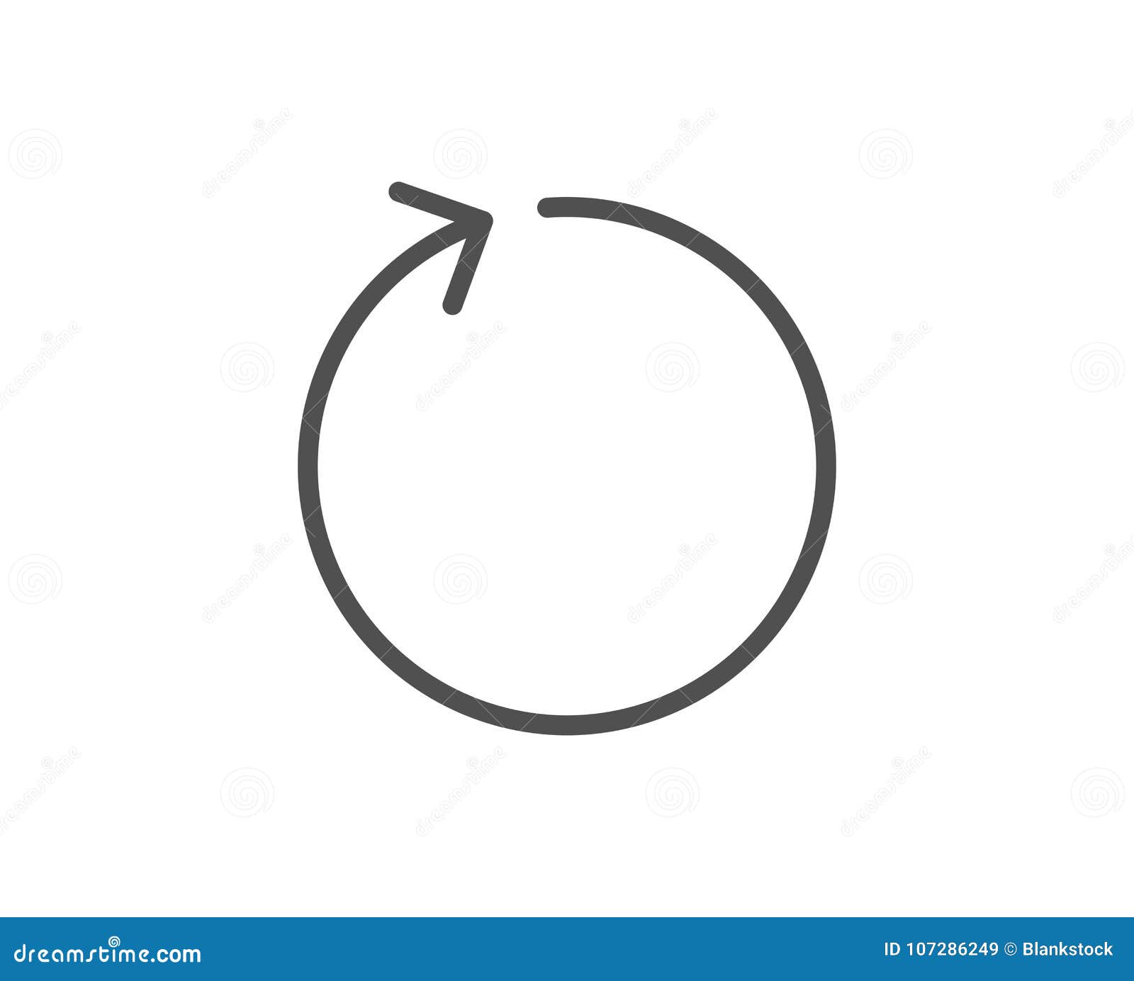 Loop Arrow Line Icon. Refresh Arrowhead. Stock Vector - Illustration of pointer, arrowhead ...