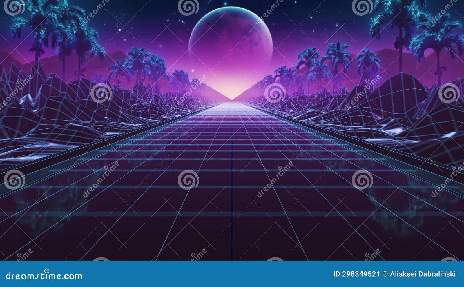 Loop Background Neon Retro Wave 80s Style Stock Video - Video of ...