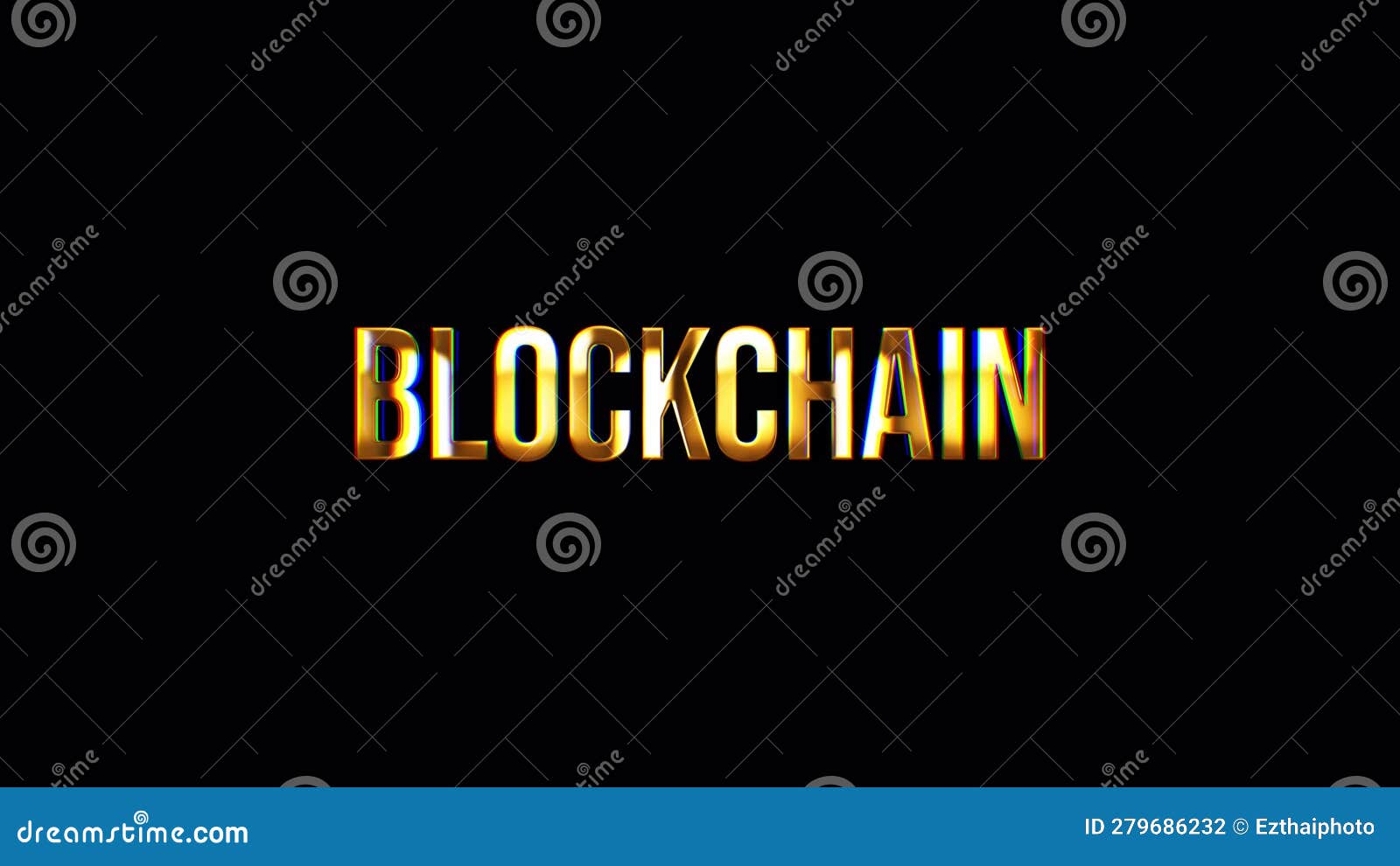 Loop Block Chain Glitch Gold Text Effect Background Stock Footage ...