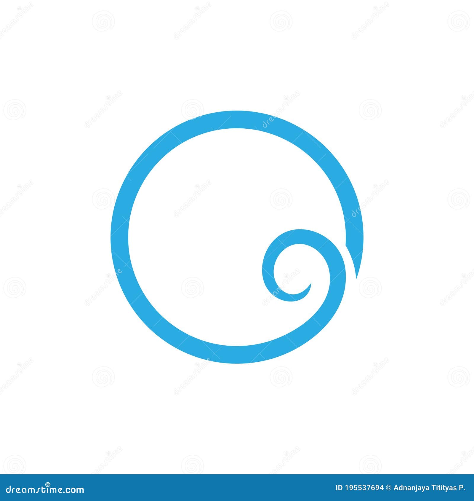 Loop Blue Wavy Spiral Circle Logo Vector Stock Vector - Illustration of ...