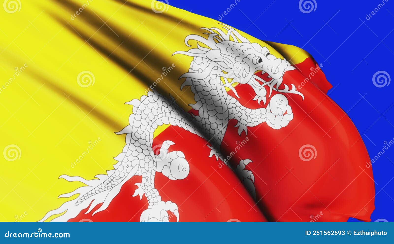 Loop of Butan Flag Waving in Wind Stock Video - Video of south ...