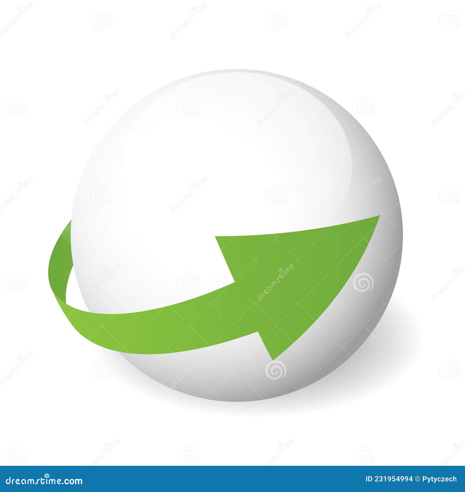 Loop Circle Arrow Icon Around Sphere Stock Vector - Illustration of ...