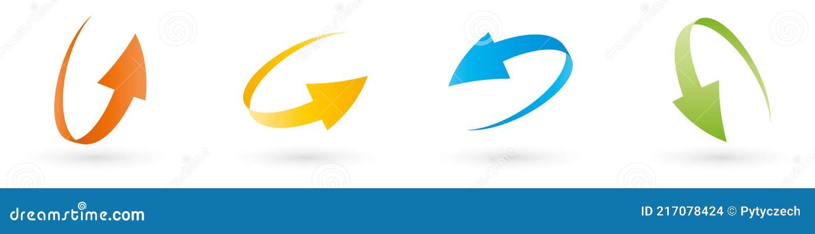 Loop circle arrow icon set stock vector. Illustration of reload - 217078424