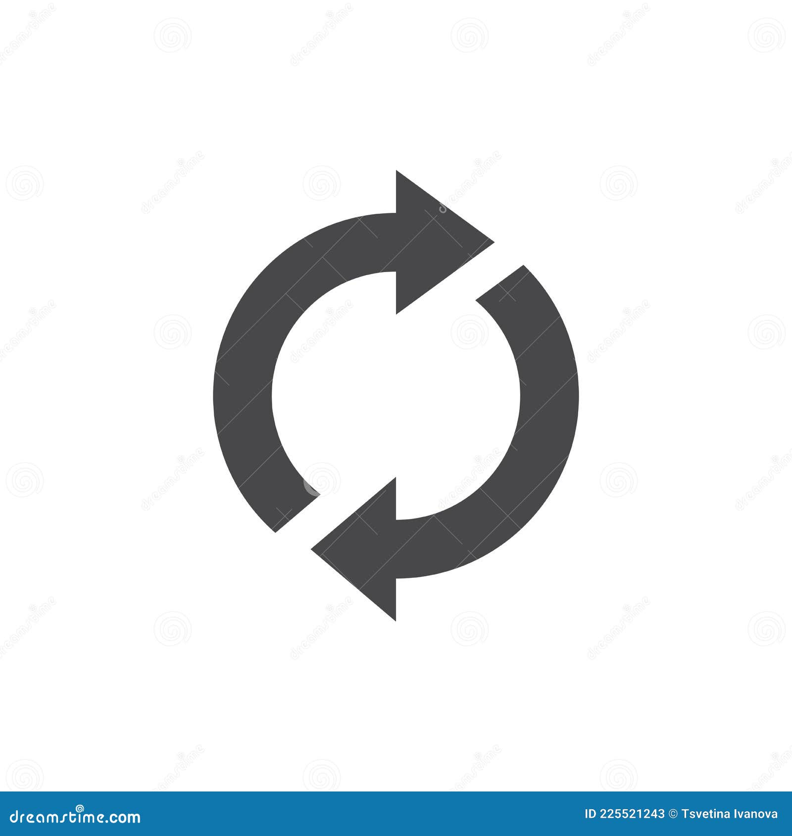 Loop Circle Arrows Black Vector Icon Stock Vector - Illustration of ...
