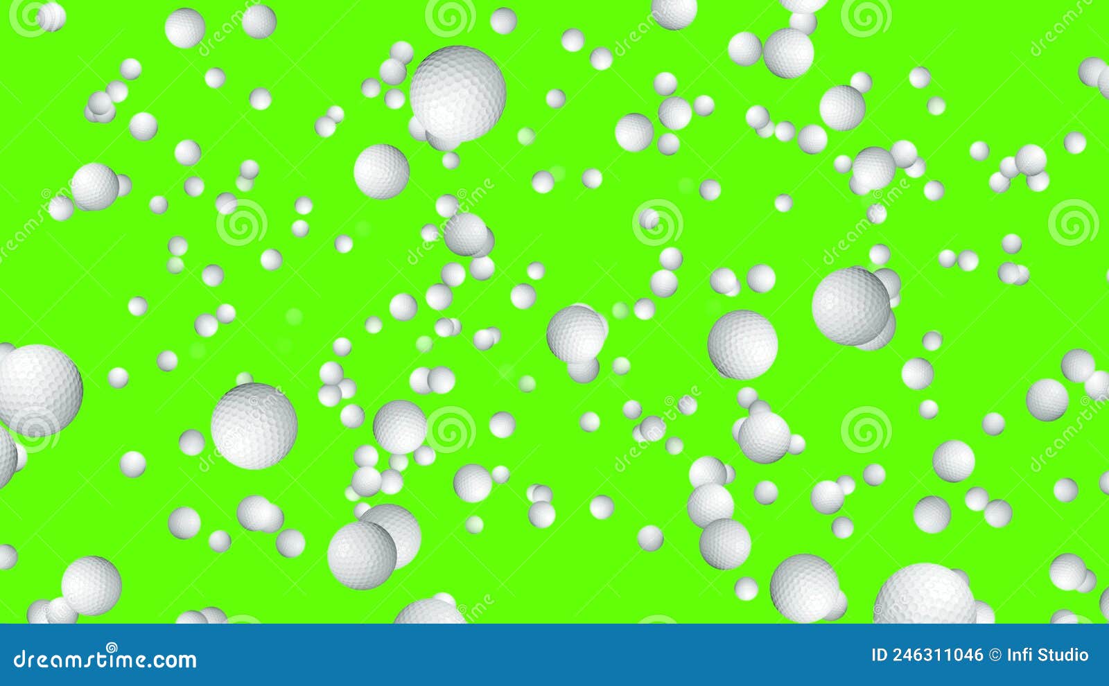 Loop 3D Animation of the Falling Golden Golf Balls Rendered 4K ...