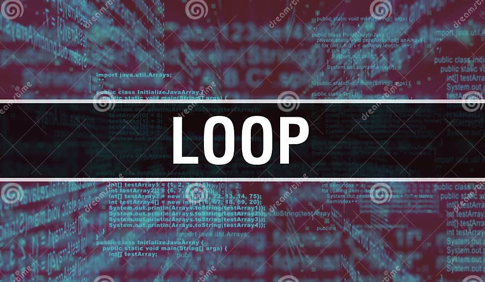 Loop With Digital Java Code Text Loop And Computer Software Coding 3091