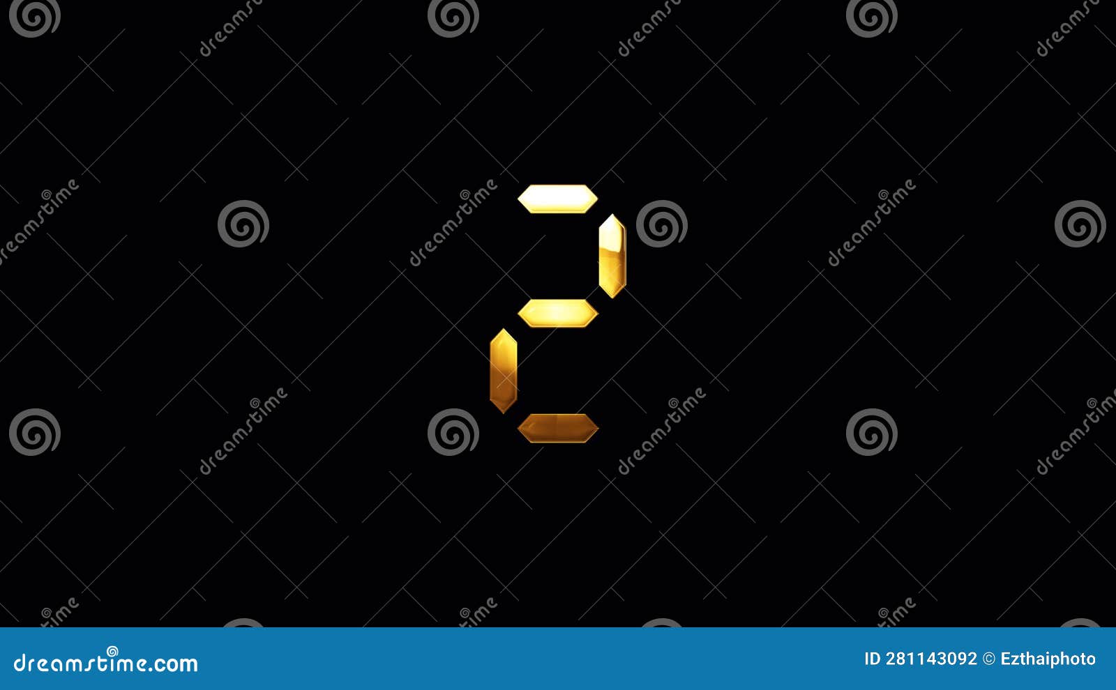 Loop Digital Number Two Gold Text Glitch Effect Stock Footage - Video ...