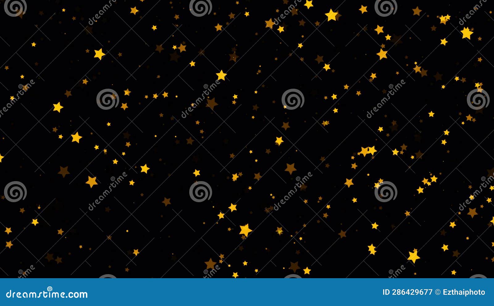 Loop Falling Down Glow Gold Star on Black Background Stock Video ...