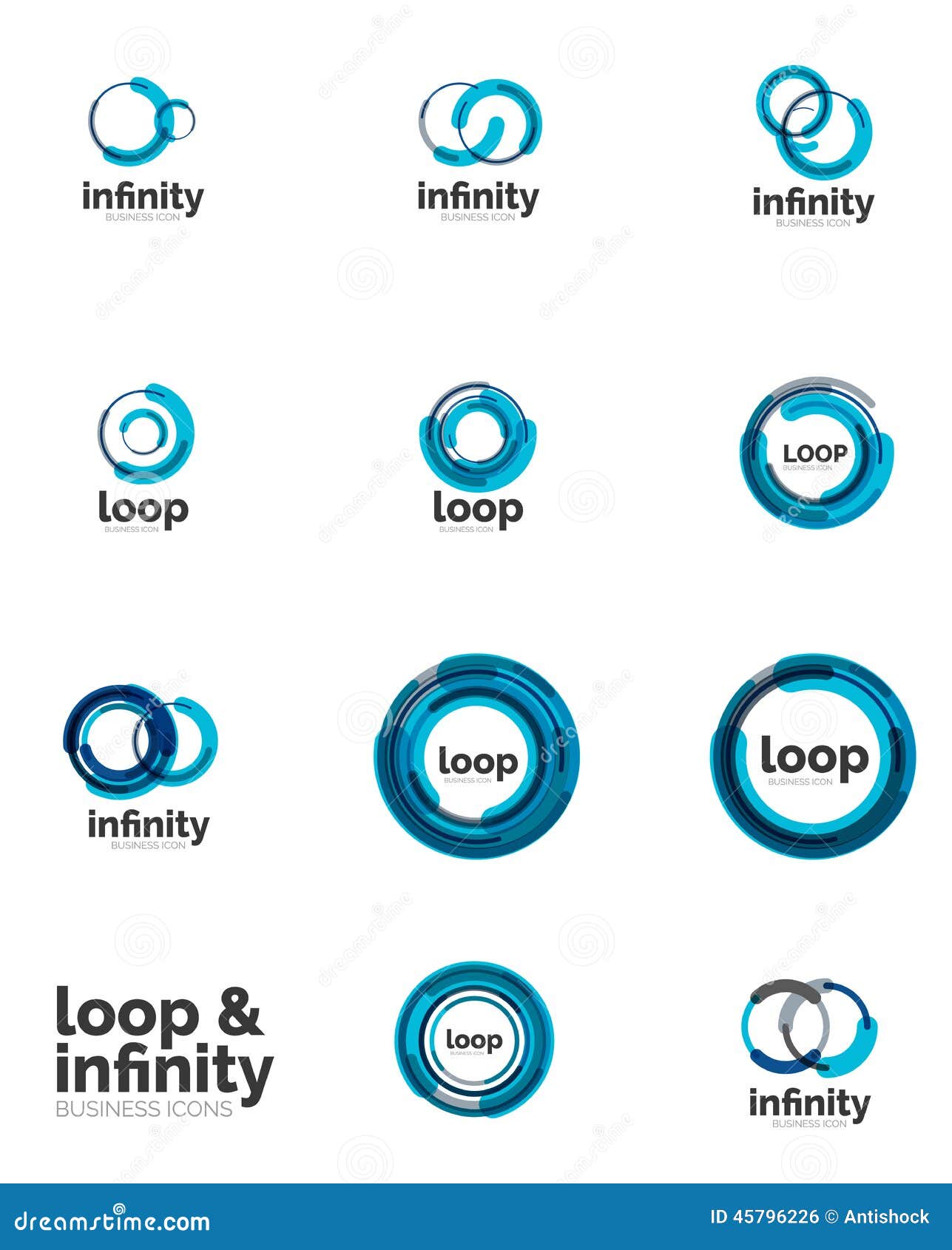 Loop, Infinity Business Icon Set Stock Vector - Illustration of ...