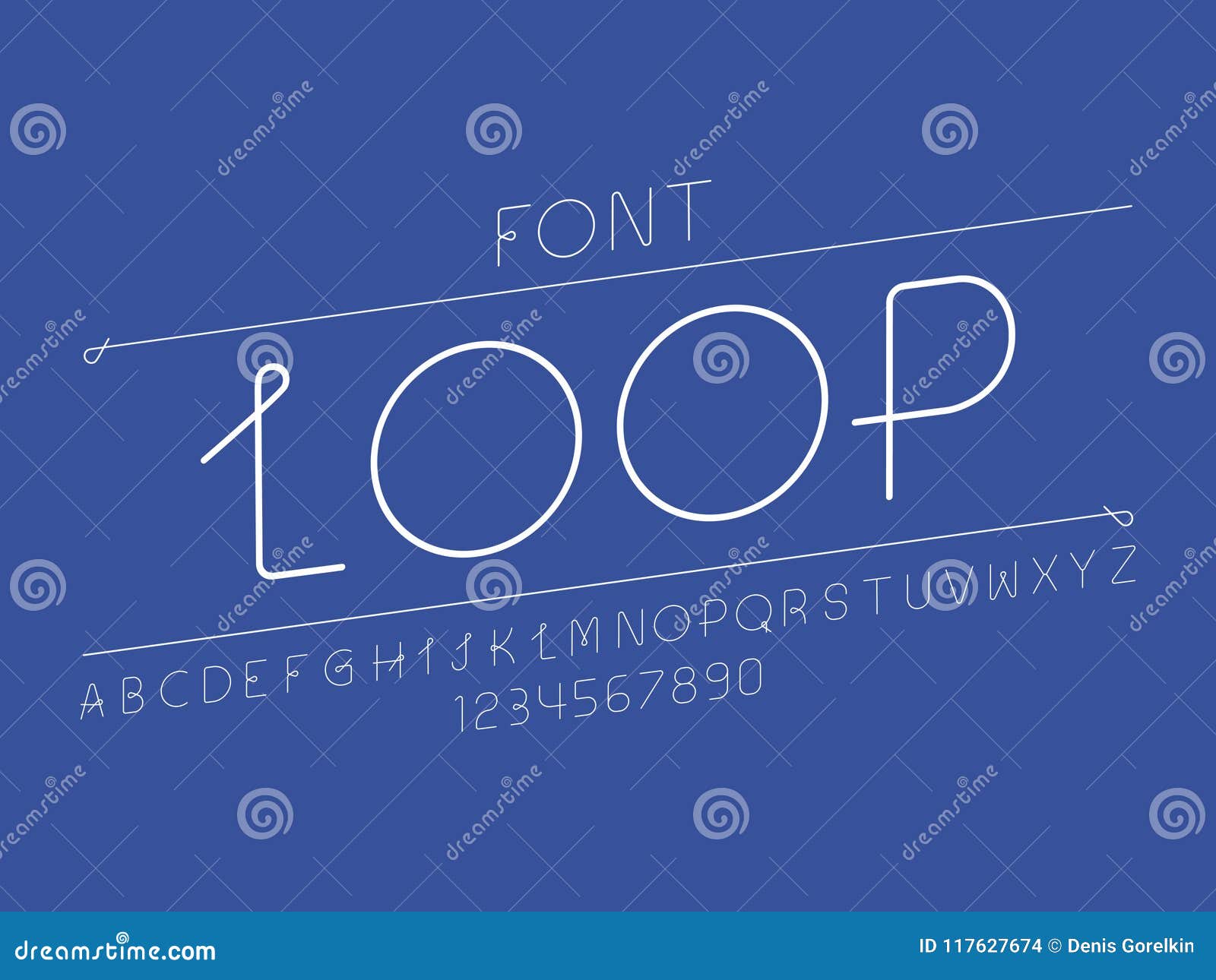 Loop Italic Font. Vector Alphabet Stock Vector - Illustration of ...