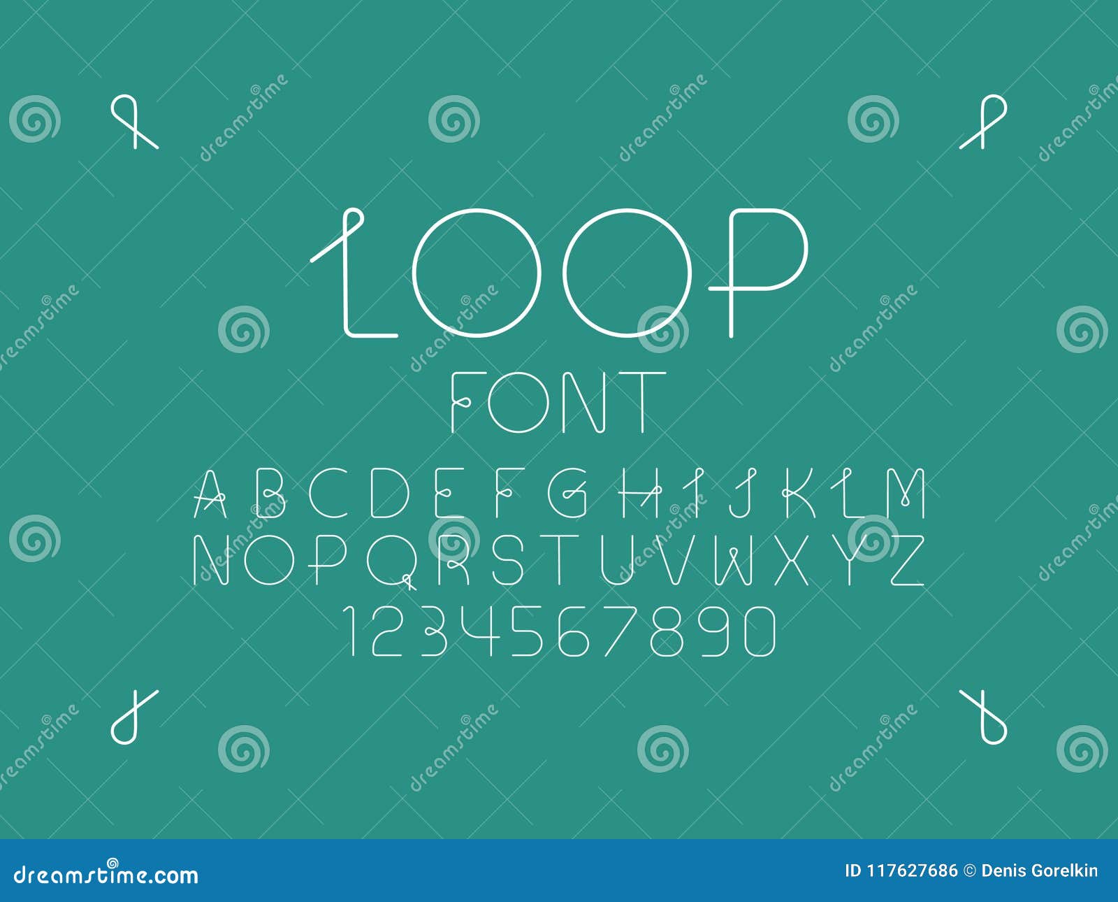 Loop Regular Font. Vector Alphabet Stock Vector - Illustration of text ...