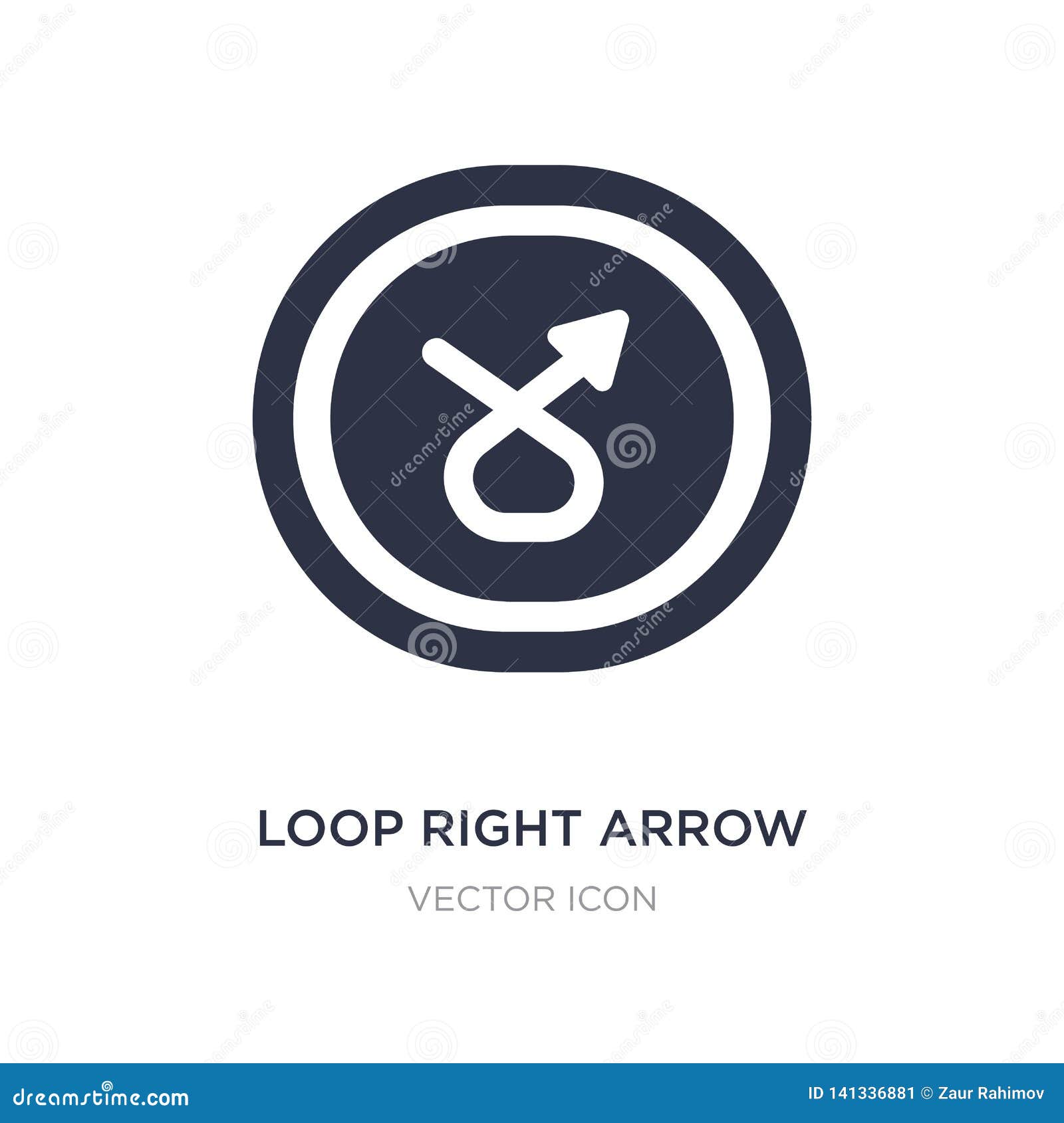 Loop Right Arrow Icon on White Background. Simple Element Illustration ...