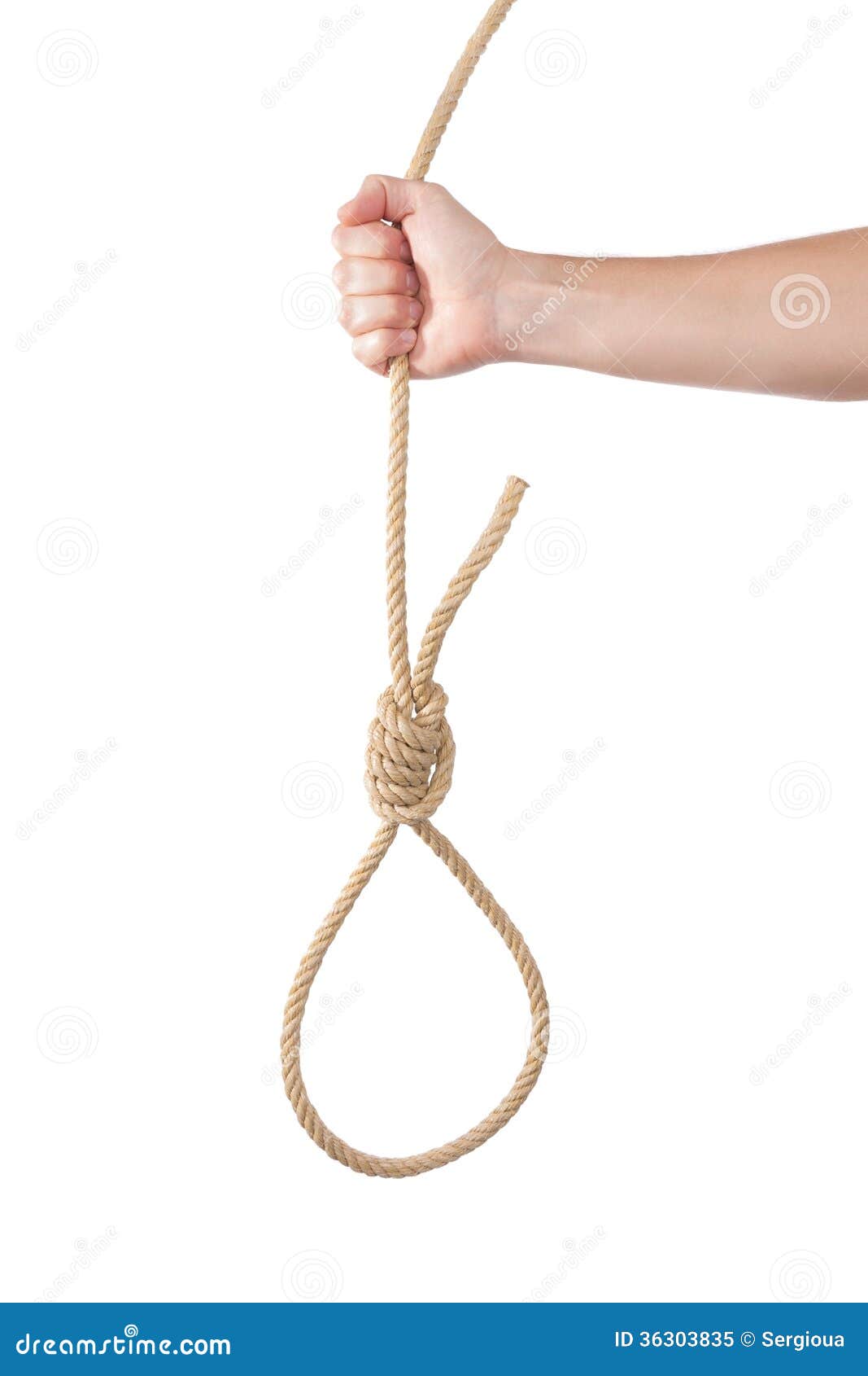 A Loop of Rope in the Man S Hand. Stock Image - Image of hangmans ...