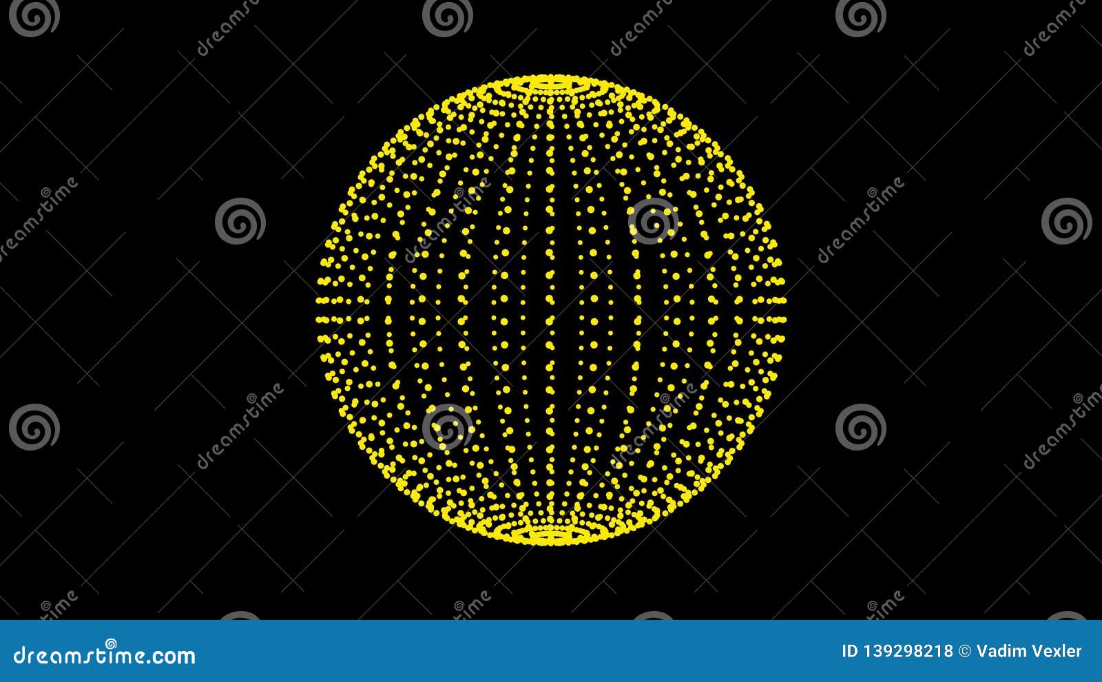 Loop Rotate Sphere Animation Cycle. Yellow Dots on the Alpha ...