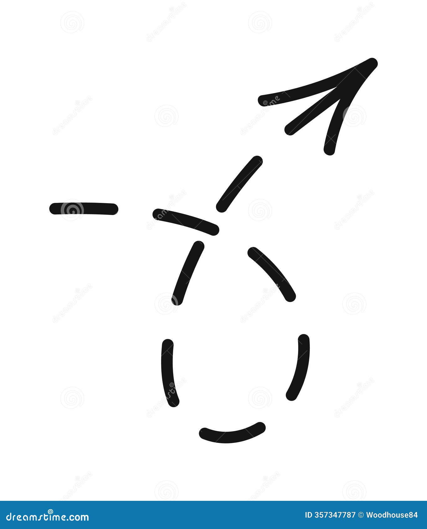 Loop Shaped Dashed Arrow Pointer Stock Illustration - Illustration of ...