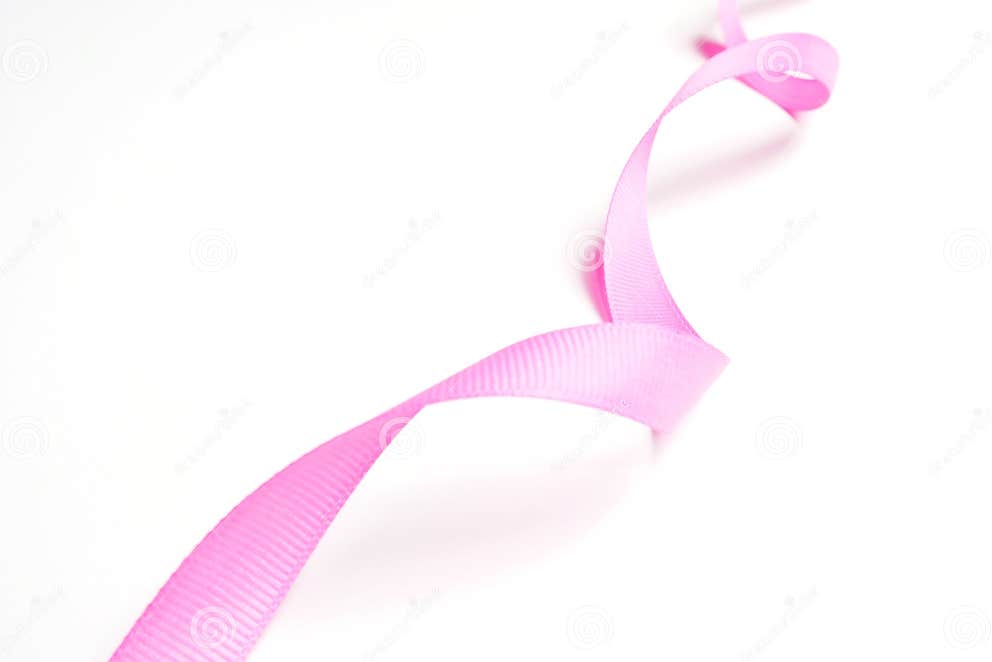 Loop Twisted Pink Ribbon on a White Background Stock Image - Image of ...