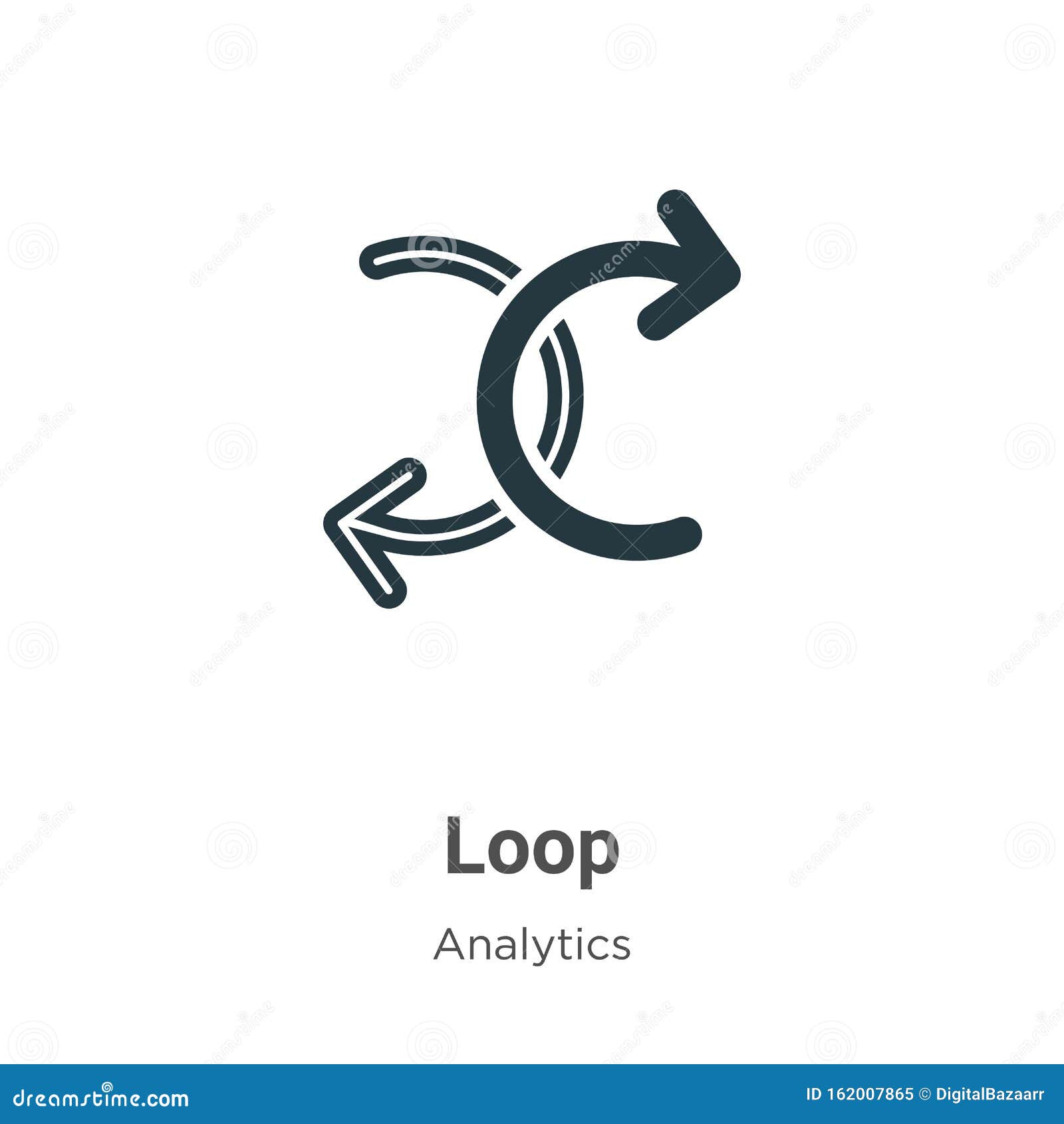 Loop Vector Icon on White Background. Flat Vector Loop Icon Symbol Sign ...