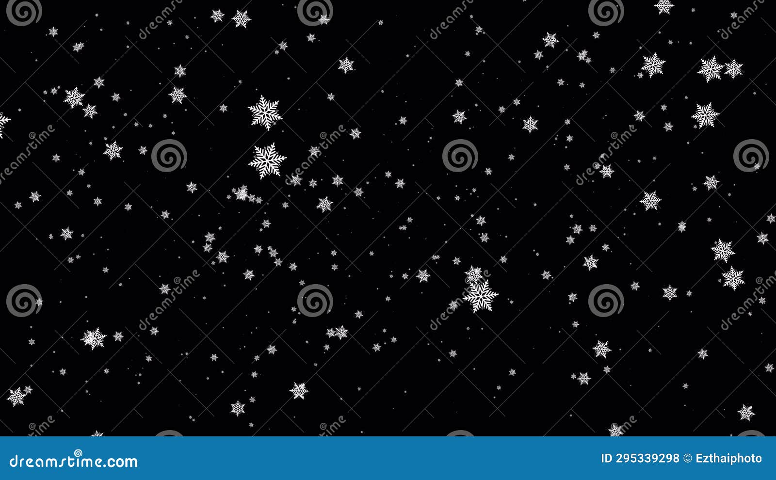 Loop White Star Snowflakes Particles Animation on Black Background ...