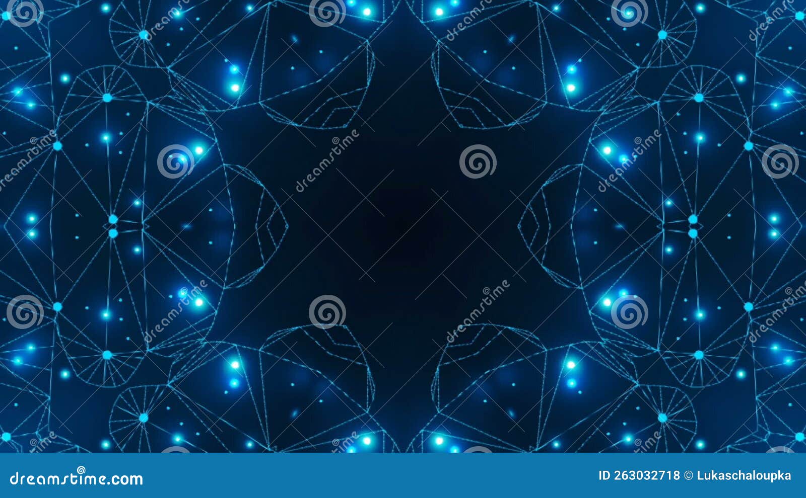 Loopable Abstract Colorful Blue Glowing Kaleidoscope Texture on Black ...