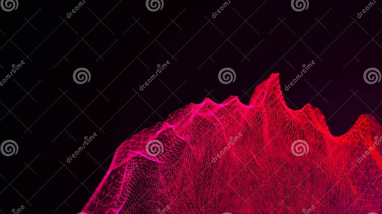 Loopable Abstract Particle Background, 3d Render with Depth of Field Stock Illustration ...