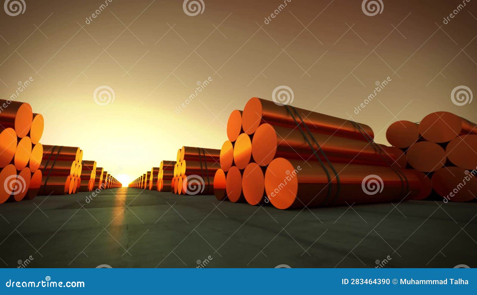 Loopable Animation of Cylindrical Copper Billets. Copper in Its Purest ...