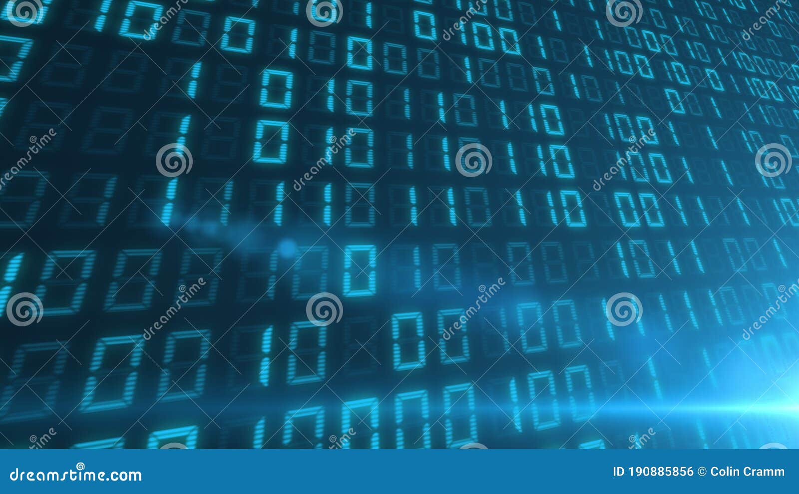 Loopable Binary Code Animation from a Perspective Side View Stock ...