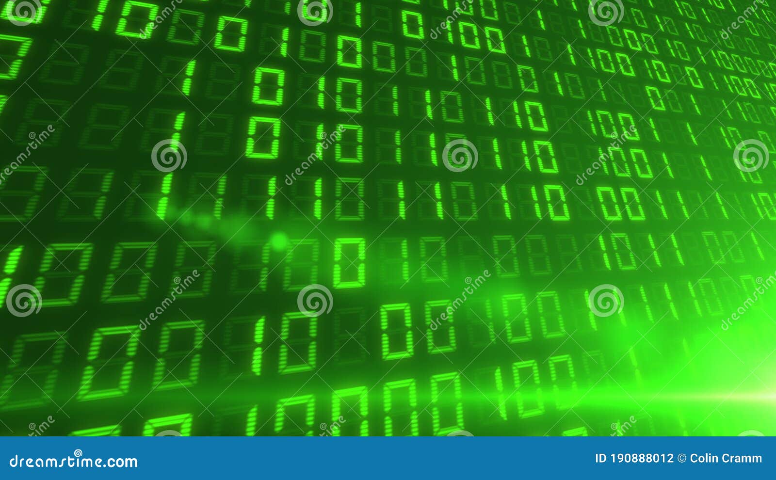 Loopable Binary Code Animation from a Perspective Side View Stock ...